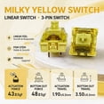 10/30/50/100Pcs Linearity Keyboard Switches Yellow Housing Soft Press ...