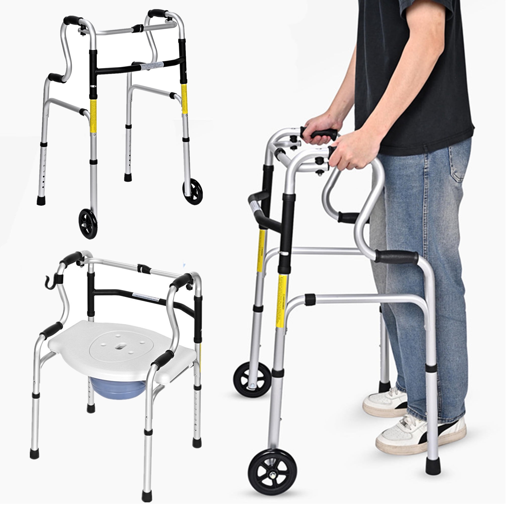 Click here for Livingbasics 4-In-1 Foldable Walker With Wheels  B... prices