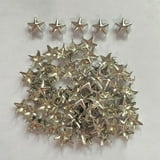 100 Pieces Metal Five Pointed Star Rivets Claw Studs 10mm Stylish with ...