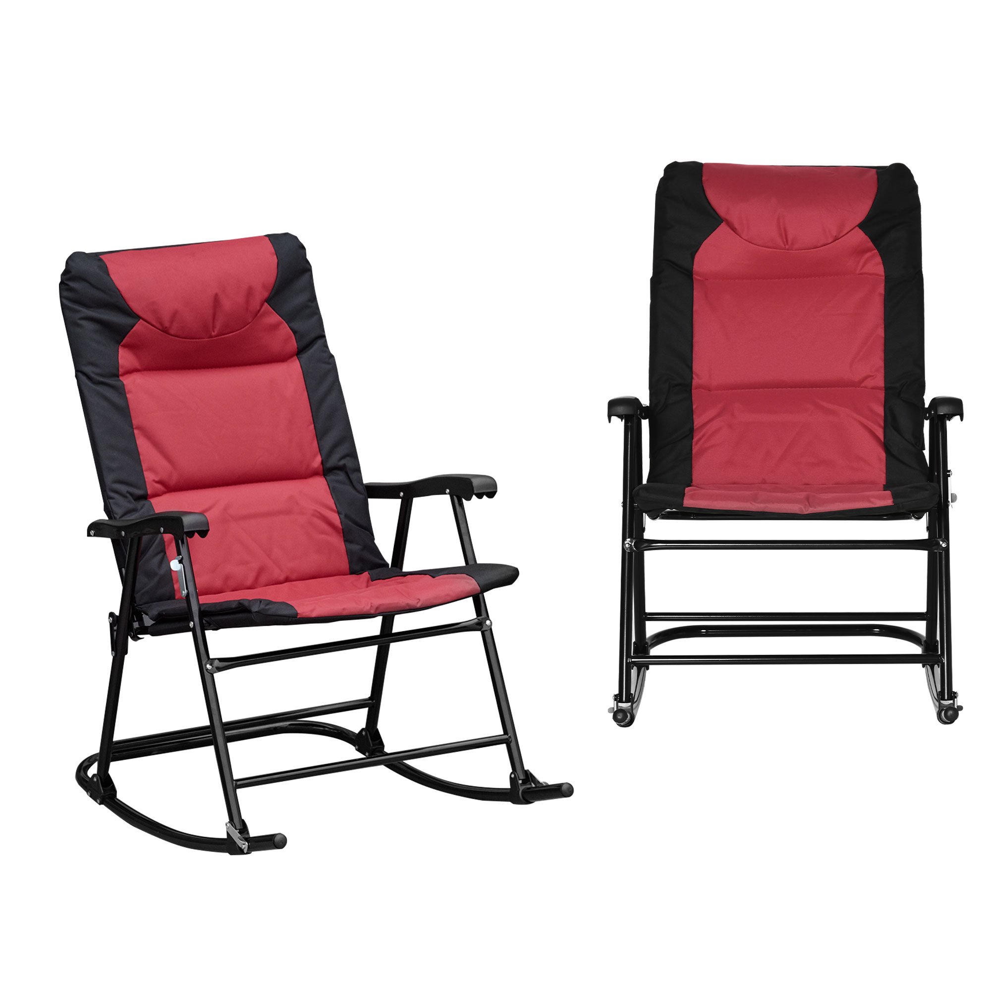 Click here for Outsunny 2pc Patio Foldable Rocking Chair Set  Red... prices