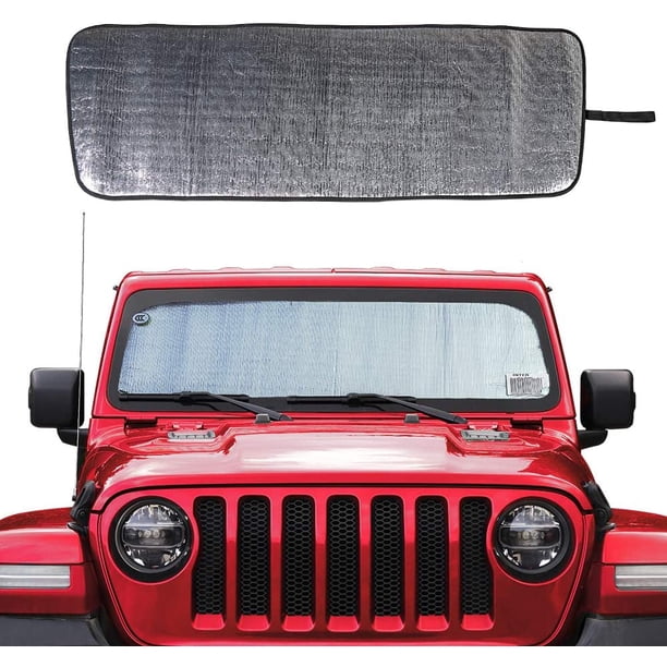 Windshield Sun Shade for 2018-2022 Jeep Wrangler JL JLU & Gladiator JT ...