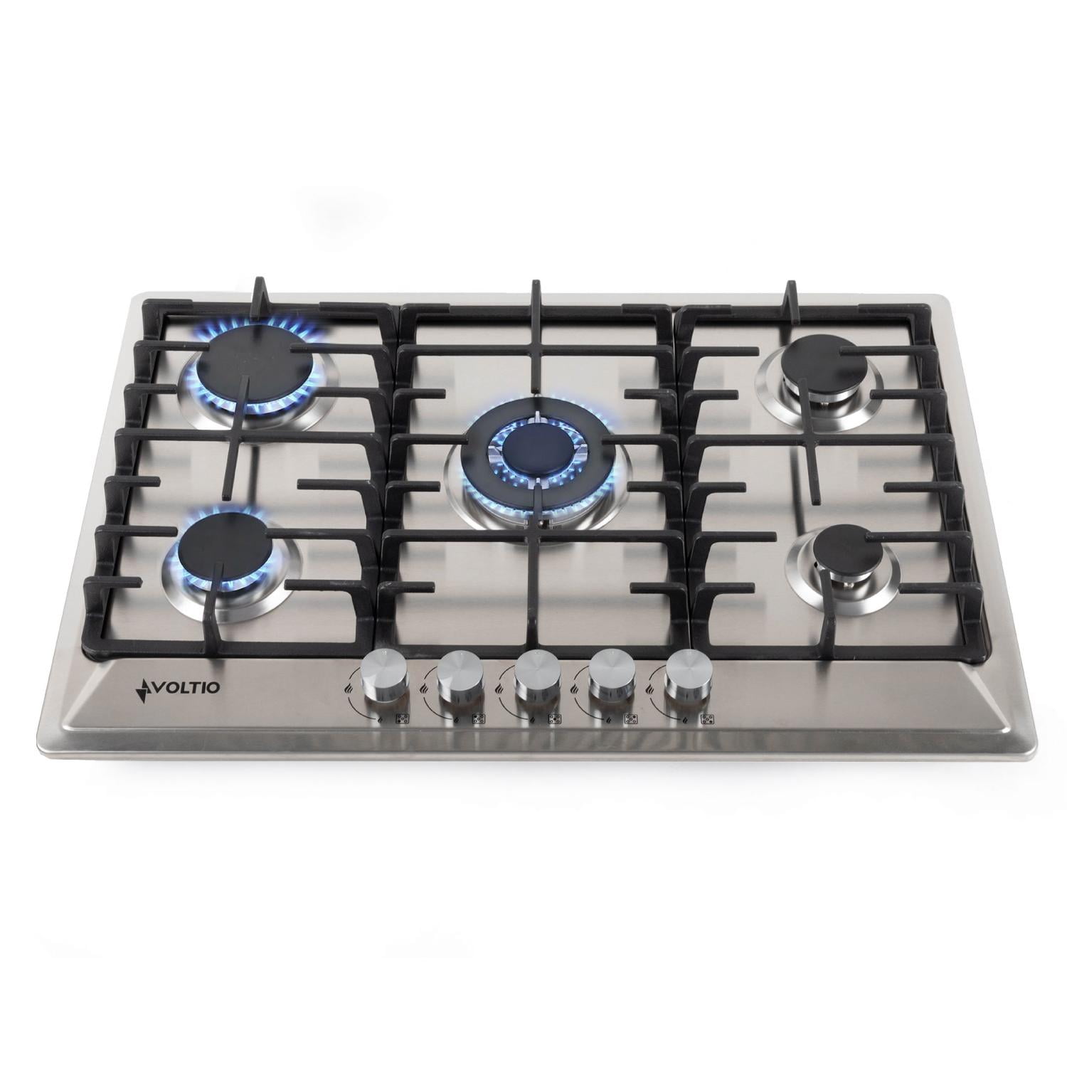 Parrilla Estufa A Gas Natural y LP 5 Quemadores Acero Inoxidable VOLTIO ...