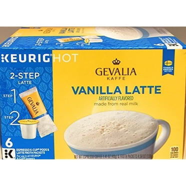 Gevalia Frothy 2-Step Vanilla Latte Espresso K-Cup Coffee Pods & Froth ...