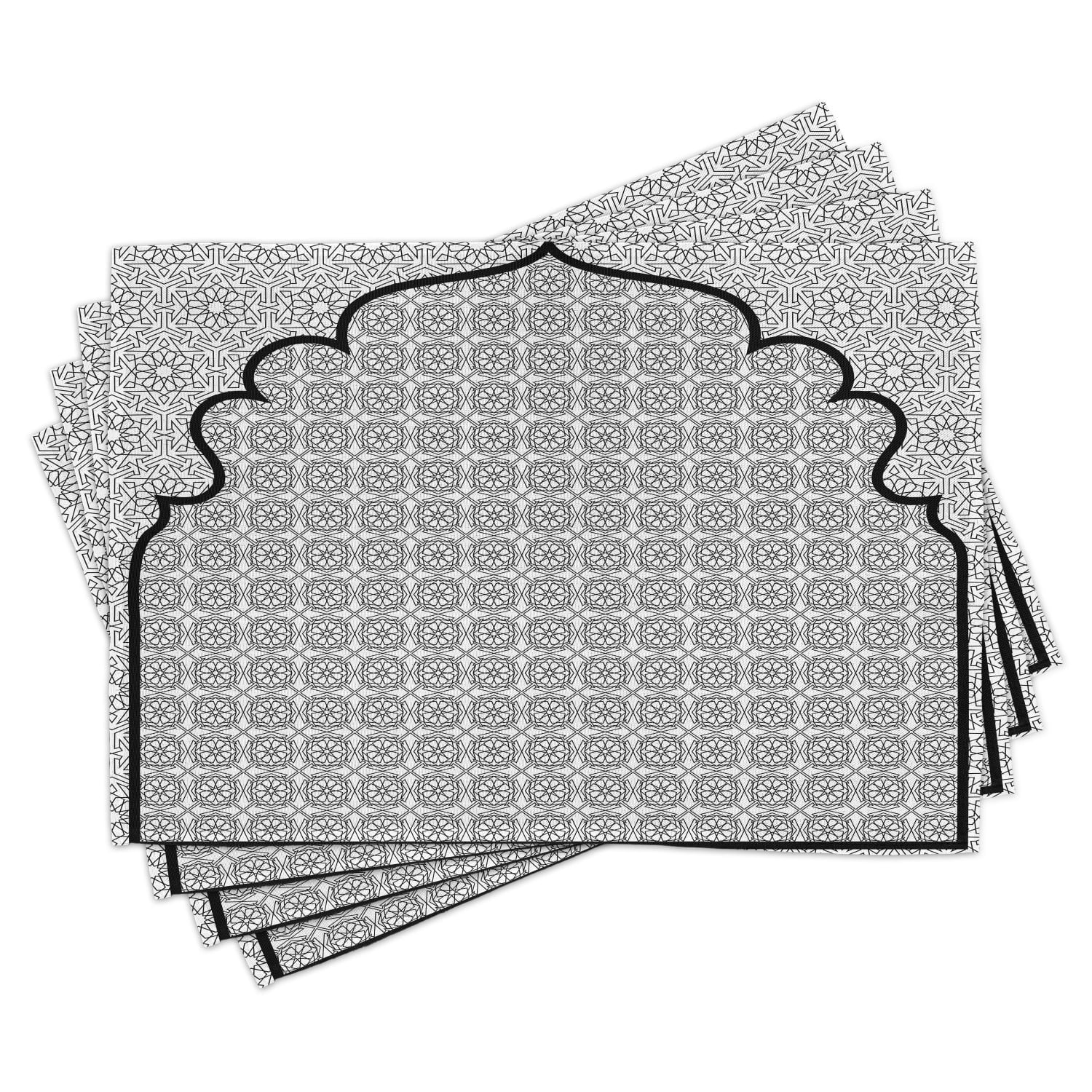 Ambesonne Moroccan Place Mats Set of 4, Turkish Ottoman Mosaic ...