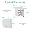 Best Choice Products Foldable Multipurpose Table with Wheels, 3 Storage ...