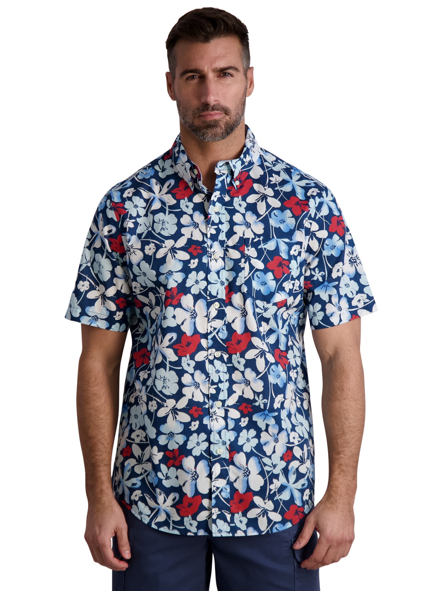 Chaps Men's Short Sleeve Stretch Woven Shirt, Sizes XS-4XB - Walmart.com
