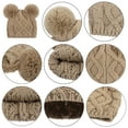 AWZXDE Baby Knit Winter Hat With Double Balls And Bear Design Baby Hats ...