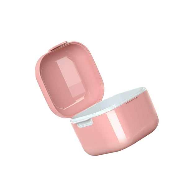 Denture Case w/ Strainer Basket Bath Cleaning Soaking Container Bath ...