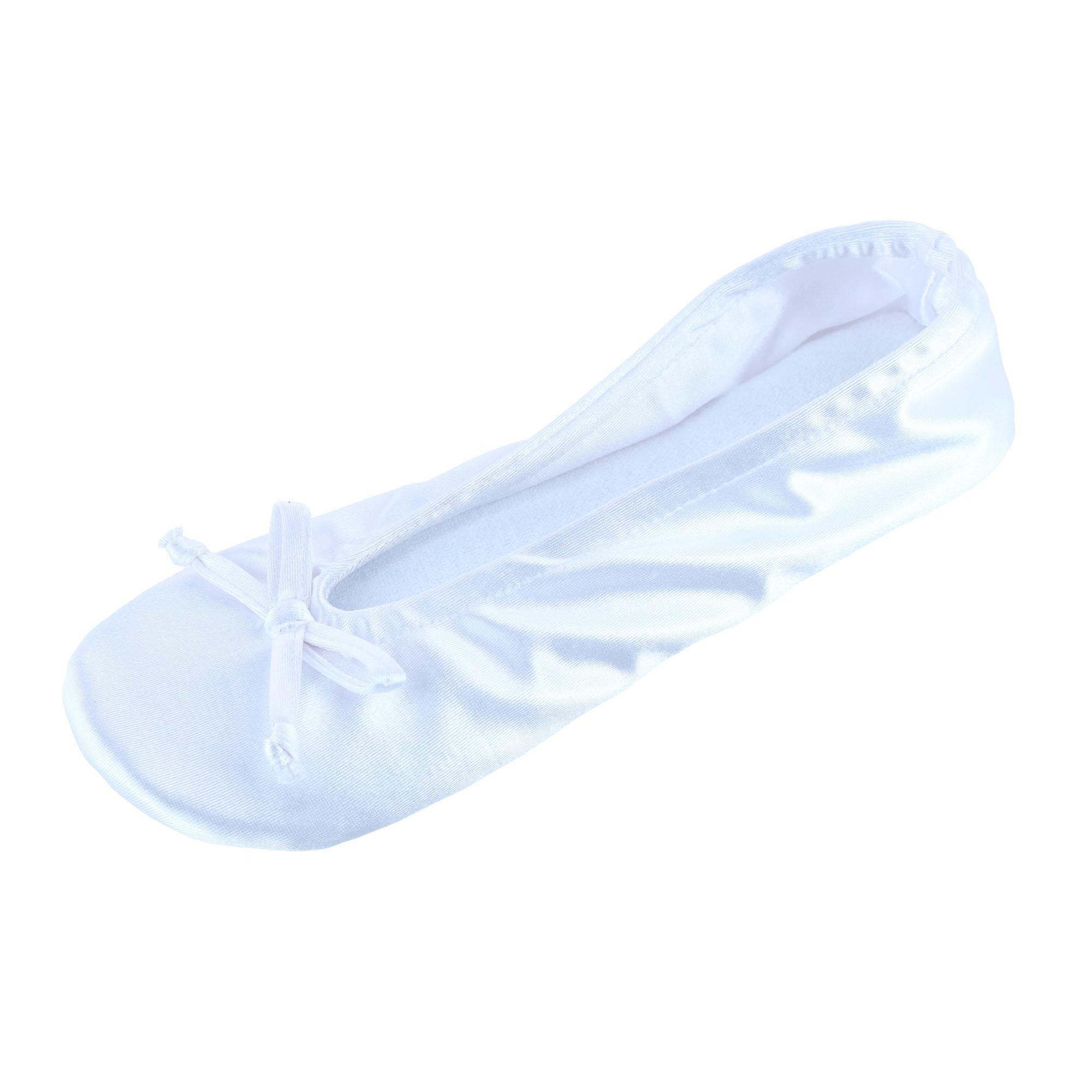 Click here for Ctm Satin Ballerina Slipper House Shoe (Womens) prices