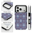 Blue Floral Pattern Background Leather Wallet Case for iPhone13 mini ...