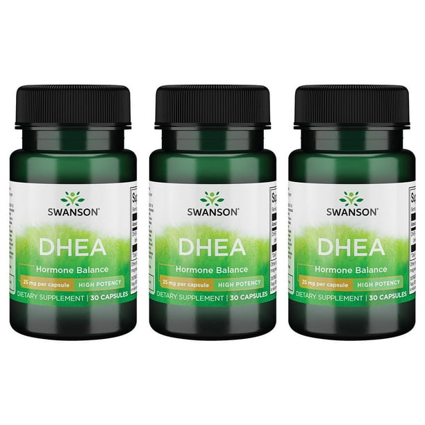 Swanson Dhea - High Potency 25 mg 30 Caps 3 Pack - Walmart.com