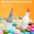 Alcohol Markers Brush Tip, 60+1 Colors Dual Tip Brush & Chisel Alcohol ...