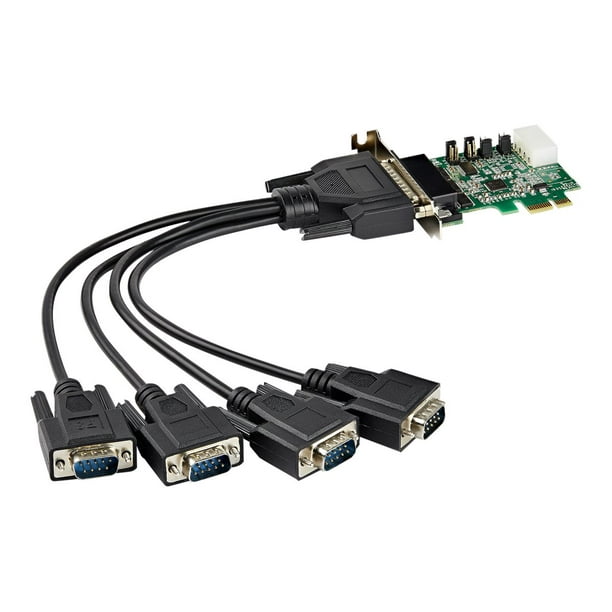 StarTech.com 4-port PCI Express RS232 Serial Adapter Card, PCIe RS232 Serial Host Controller ...