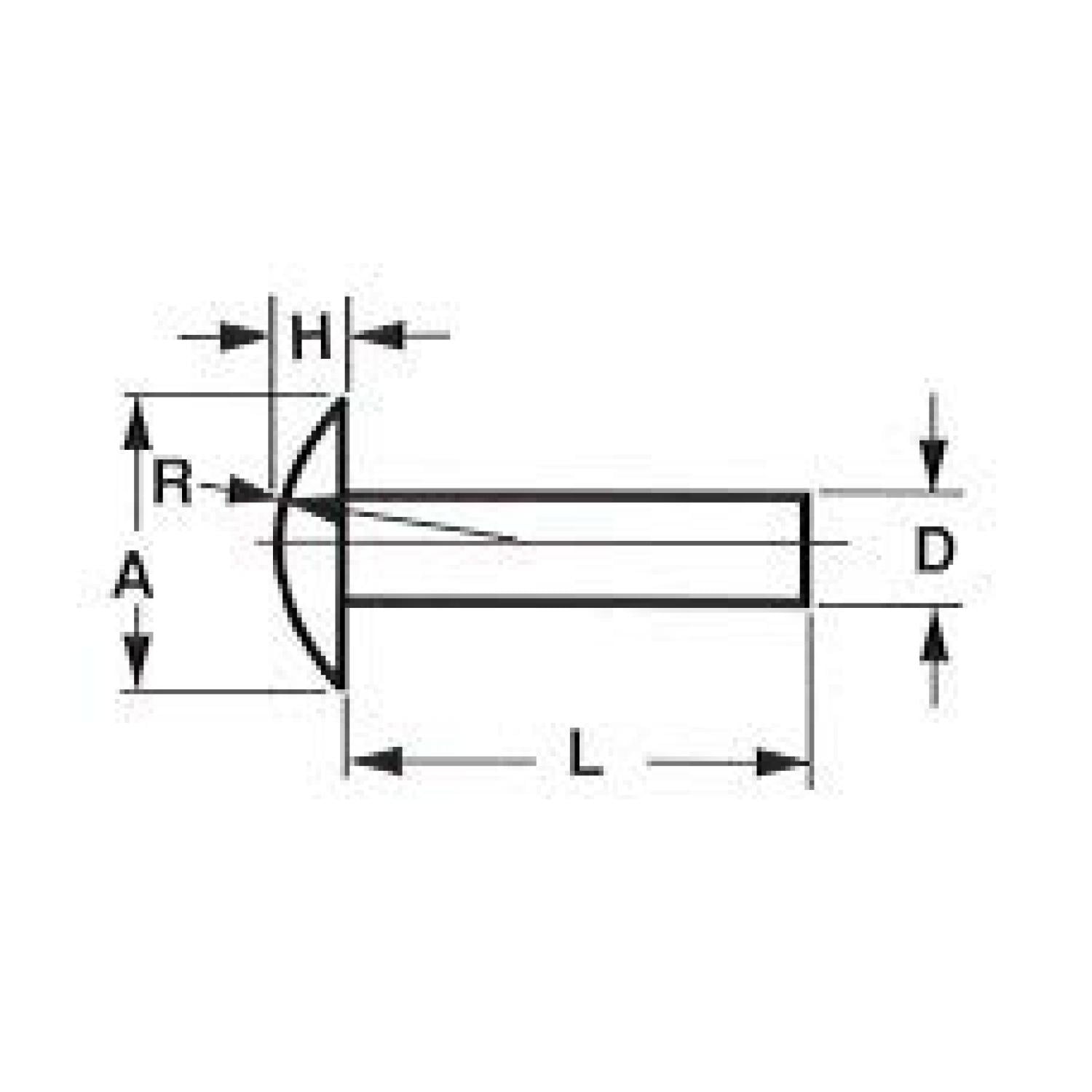 3/16 X 1-1/2 MOD Brazier Head 2117T4 Aluminum Rivets 100 pcs Box ...