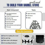 Sonret - Barrel Stove Kit Perfect For 30-55 Gallon Barrel Metal Barrel ...