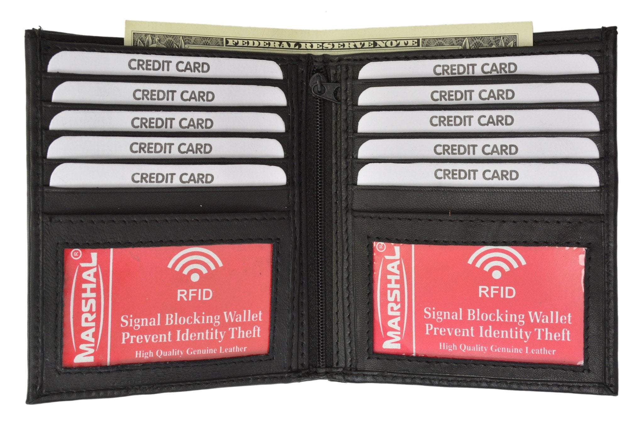 RFID Blocking Bifold Hipster Credit Card Wallet Premium Lambskin ...