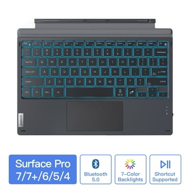 Surface Pro 7 Wireless Bluetooth Keyboard with Touchpad 7 Color Backlit ...
