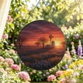 Chilfamy Round Stained Glass Window Suncatcher, Flower Sunset Ornament ...