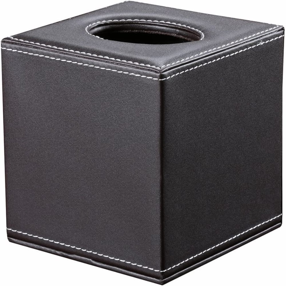 PEACNNG Square Pu Leather Tissue Box Cover, Modern Facial Tissue Holder ...