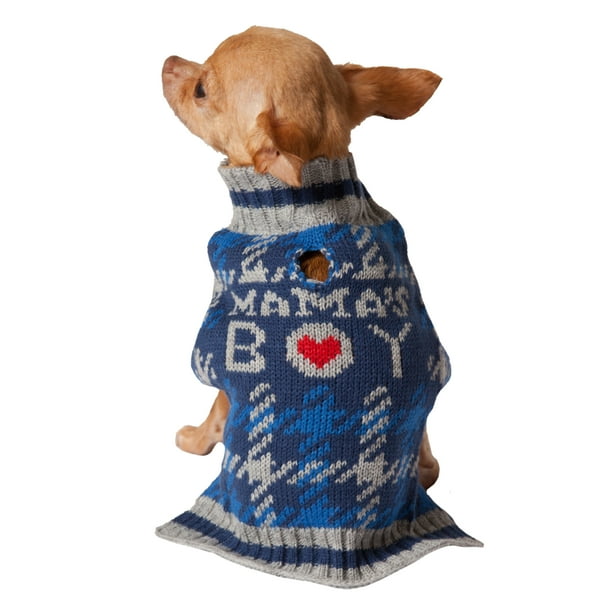Vibrant Life Holiday Blue Mama'S Boy Plaid Dog Sweater and Cat Sweater ...