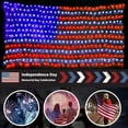 American Flag Lights 420 Super Bright LEDs, Waterproof LED US Flags ...
