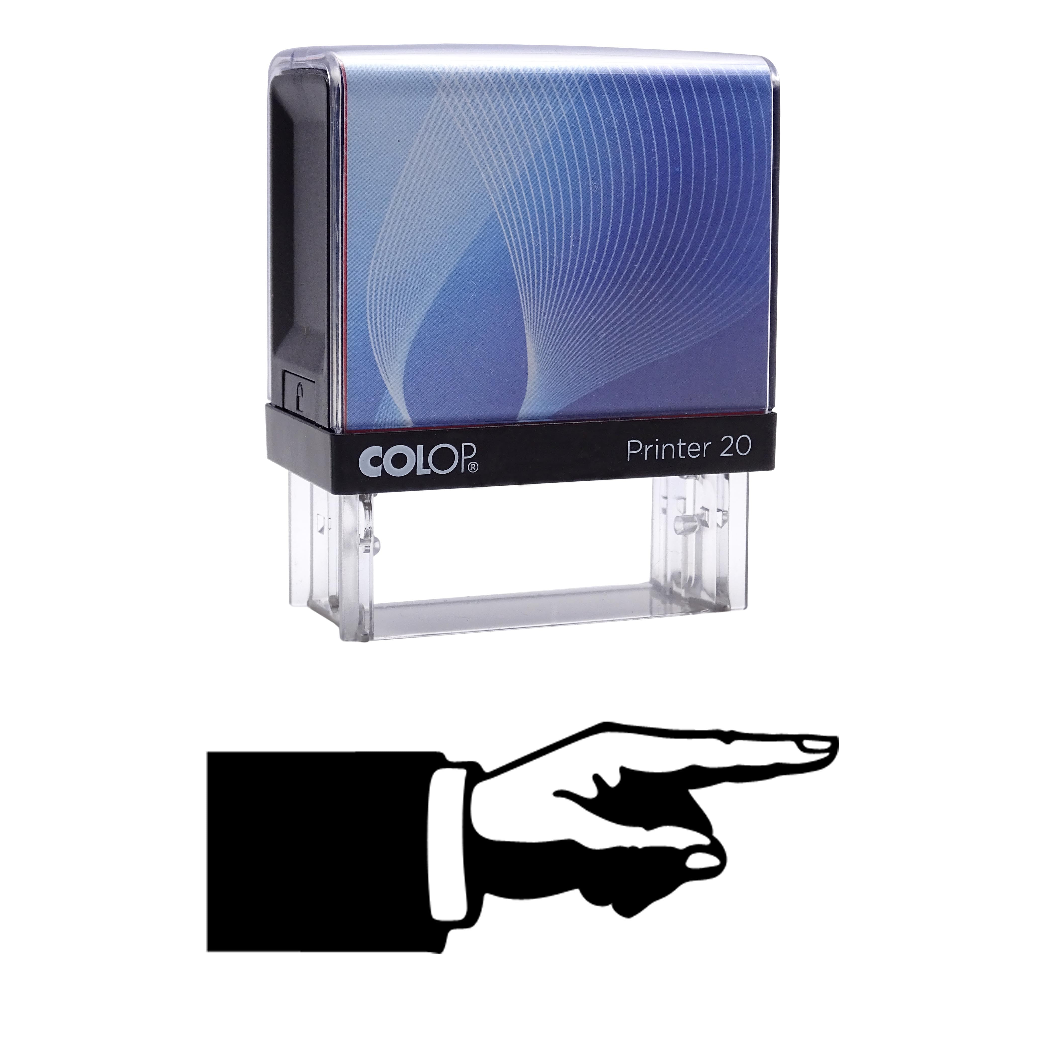 POINTING FINGER Self Inking Rubber Stamp Custom Colop Office Stationary ...