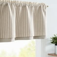 Curtainking Linen Blend Ticking Stripe Rod Pocket Kitchen Valance 50x16 ...