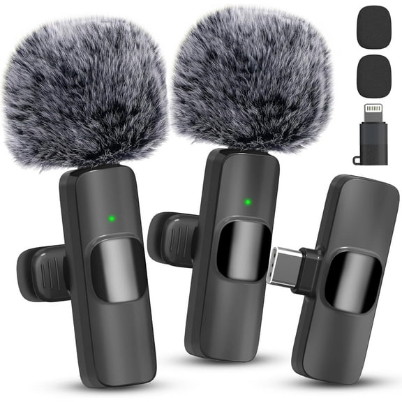 Wireless Microphone for iPhone, iPad, Android, Lavalier Microphone for ...