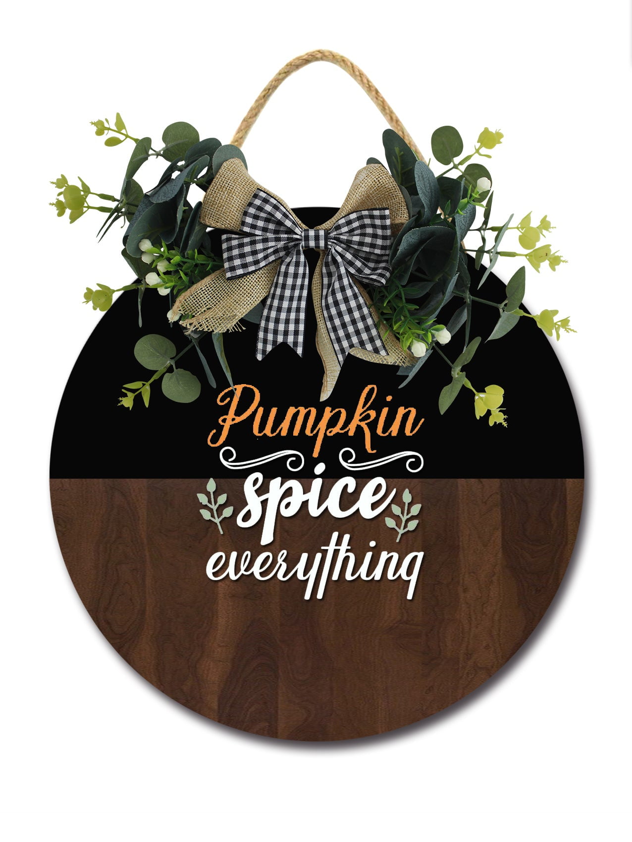 Happy Pumpkin Spice Season Sign Front Door Porch Decorations, Round ...