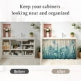 Blue Summer Ocean Cabinet Curtain, Jellyfish Seaweed Vintage Newspaper ...