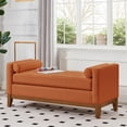 LHYY Large Upholstered Boucle Fabric Ottoman with Pillows,Comfort ...