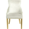 Meridian Furniture Tuft Cream Velvet Dining Chair in Gold Finish (Set ...