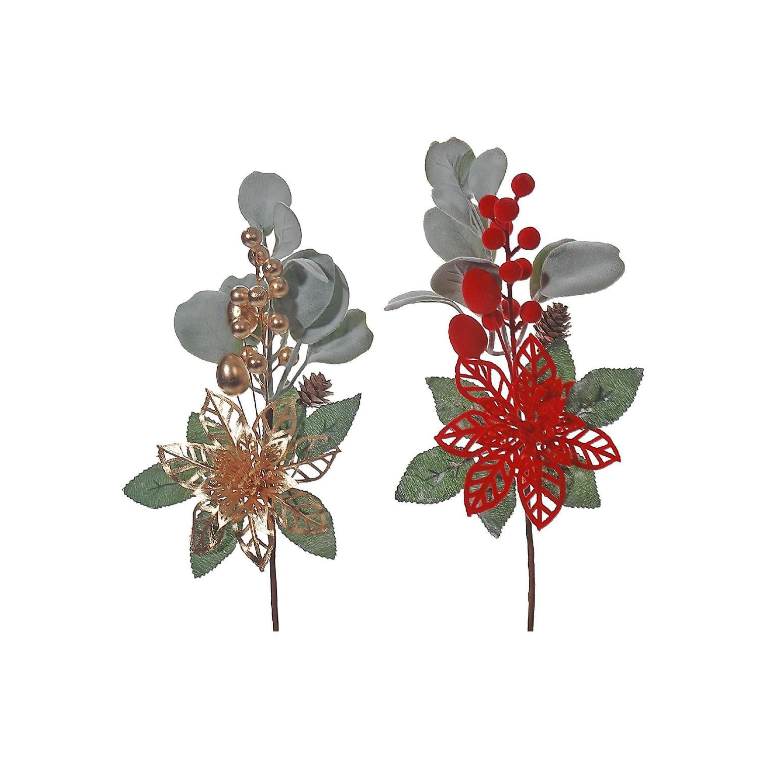 Click here for Ih Casadécor Cutout Poinsettia And Berry Spray - S... prices