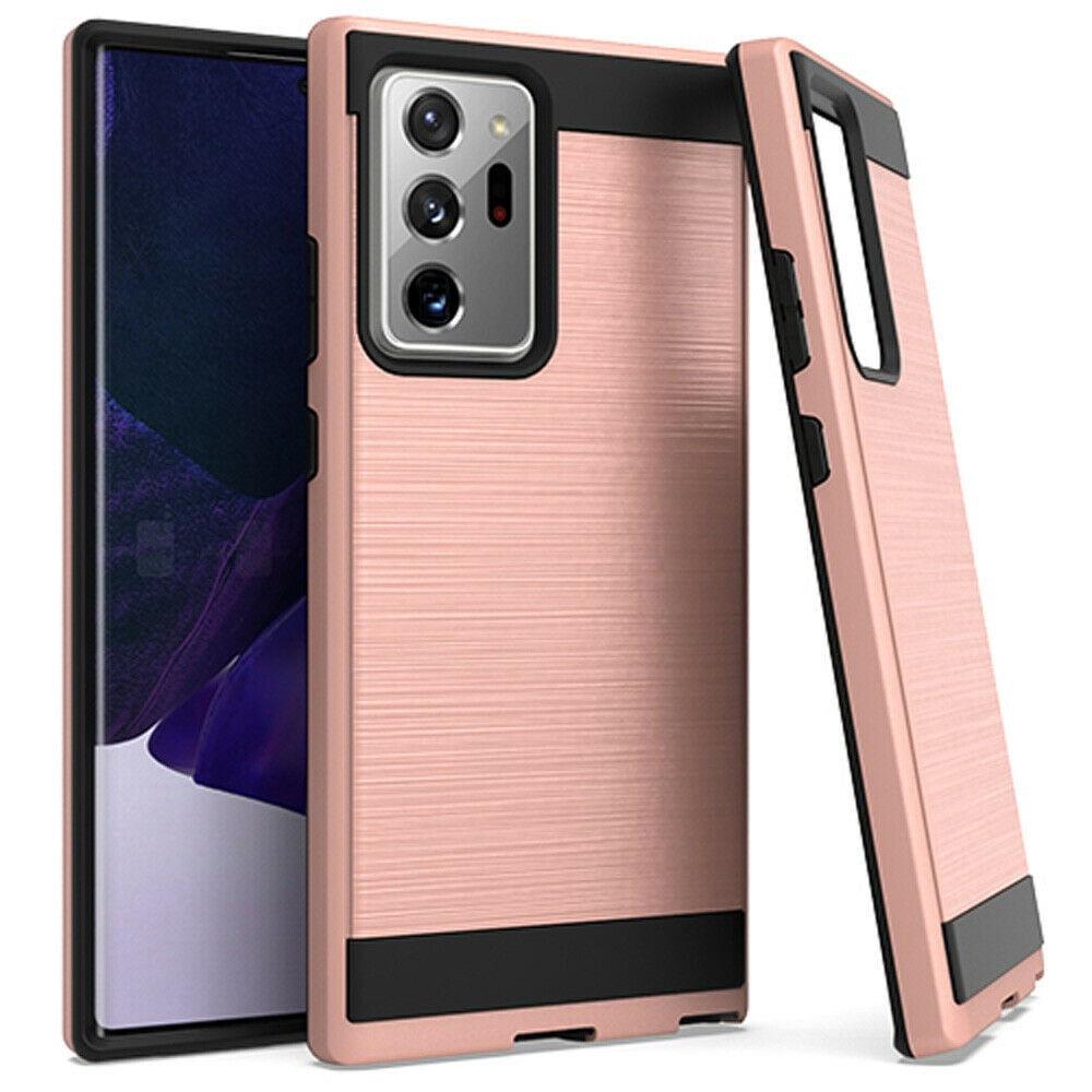 Kaleidio Case For Samsung Galaxy Note 20 Ultra 5G (6.9") [Brushed Metal Texture] Hybrid 2-Piece ...