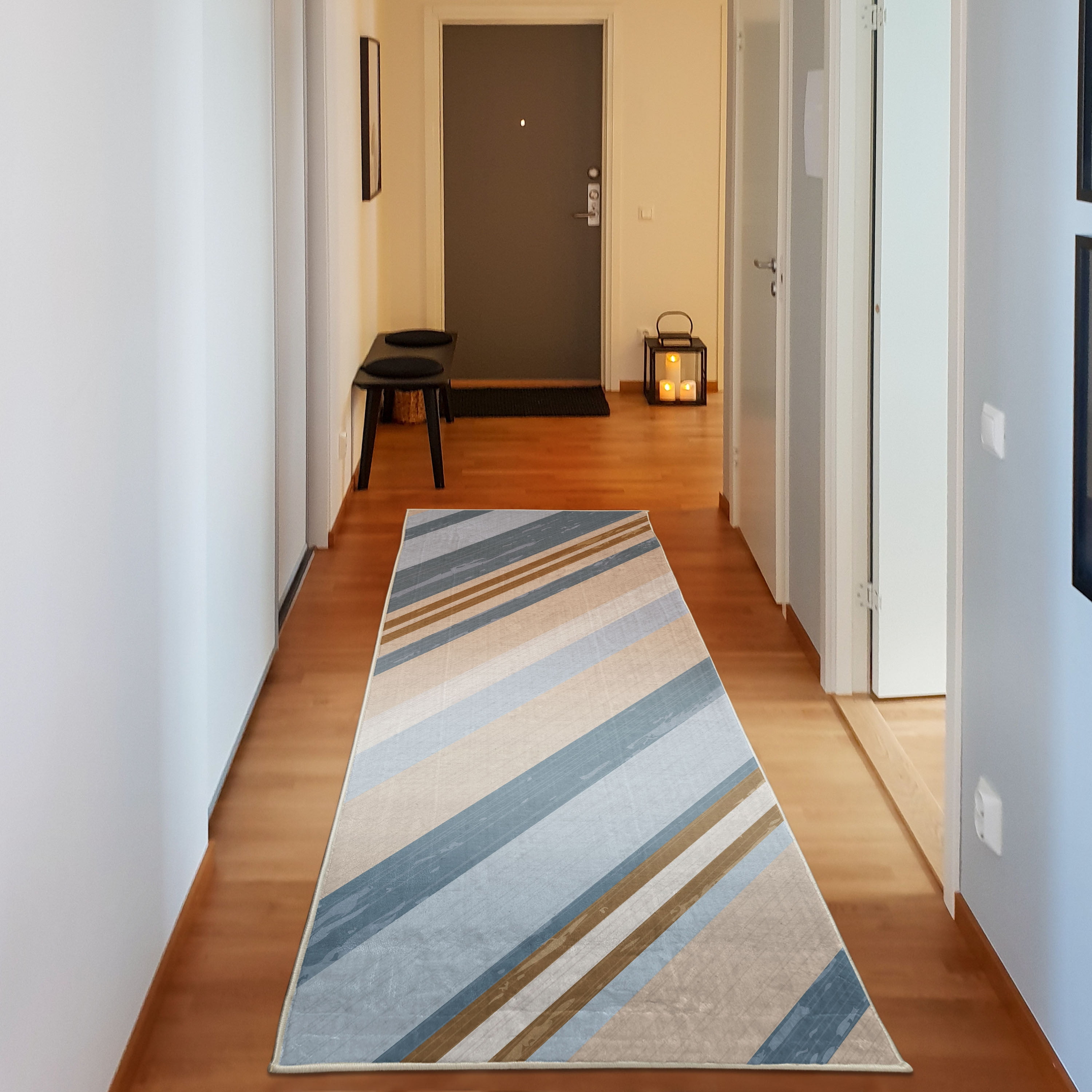 Vintage Decorative Rug, Diagonal Stripes on Old Aged Design Grungy ...