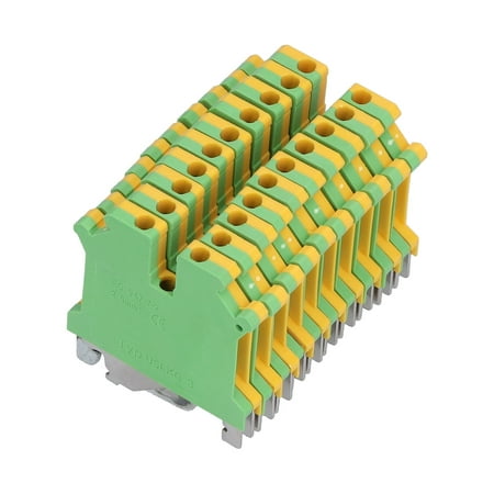 LYUMO Terminal Block,DIN Rail Grounding Terminal,50Pcs Grounding ...