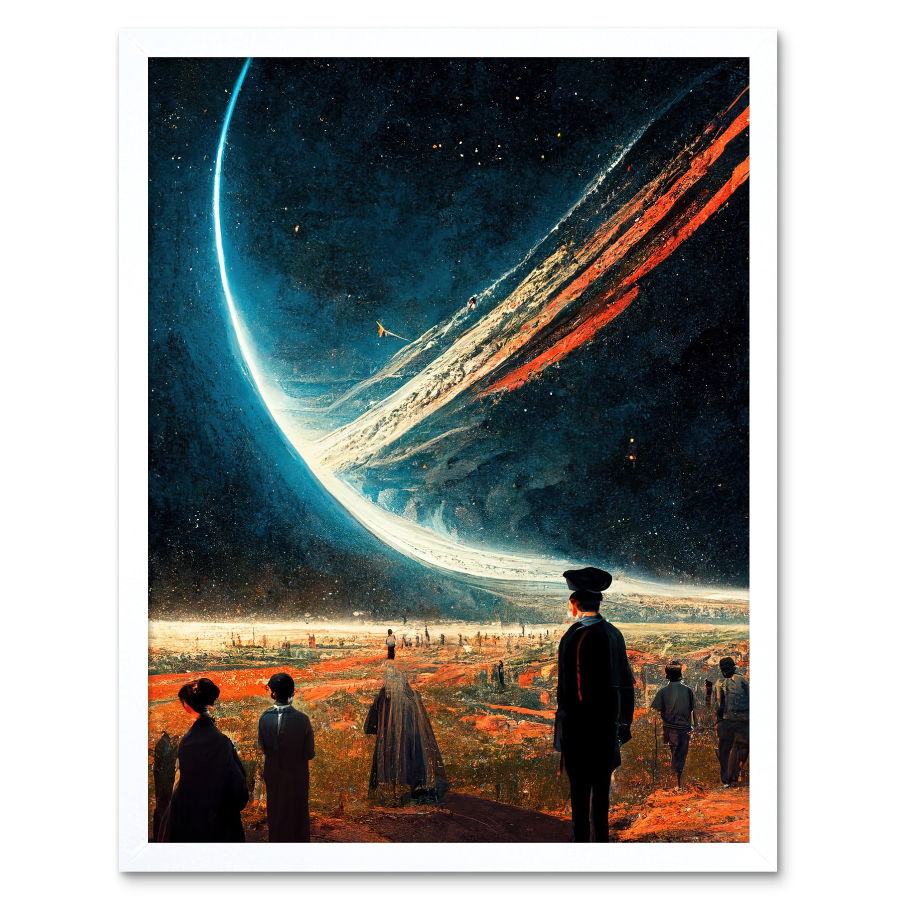 The Collision Sci Fi Fantasy Space Art Print Framed Poster Wall Decor ...