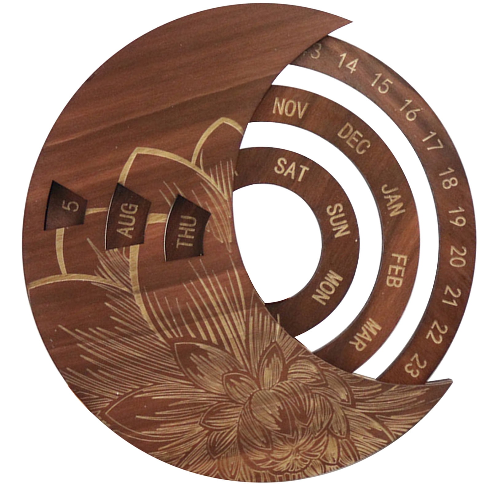 Calendar Wooden Perpetual Wood Creative Hanging Reminder for Living ...