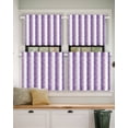 Abstract Purple White Stripe Short Blackout Curtains 30 Inch Long,Ombre ...