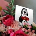 3drose, Cute Funny Bearded Collie Dog with Red Daisy Flower, 6 Greeting ...
