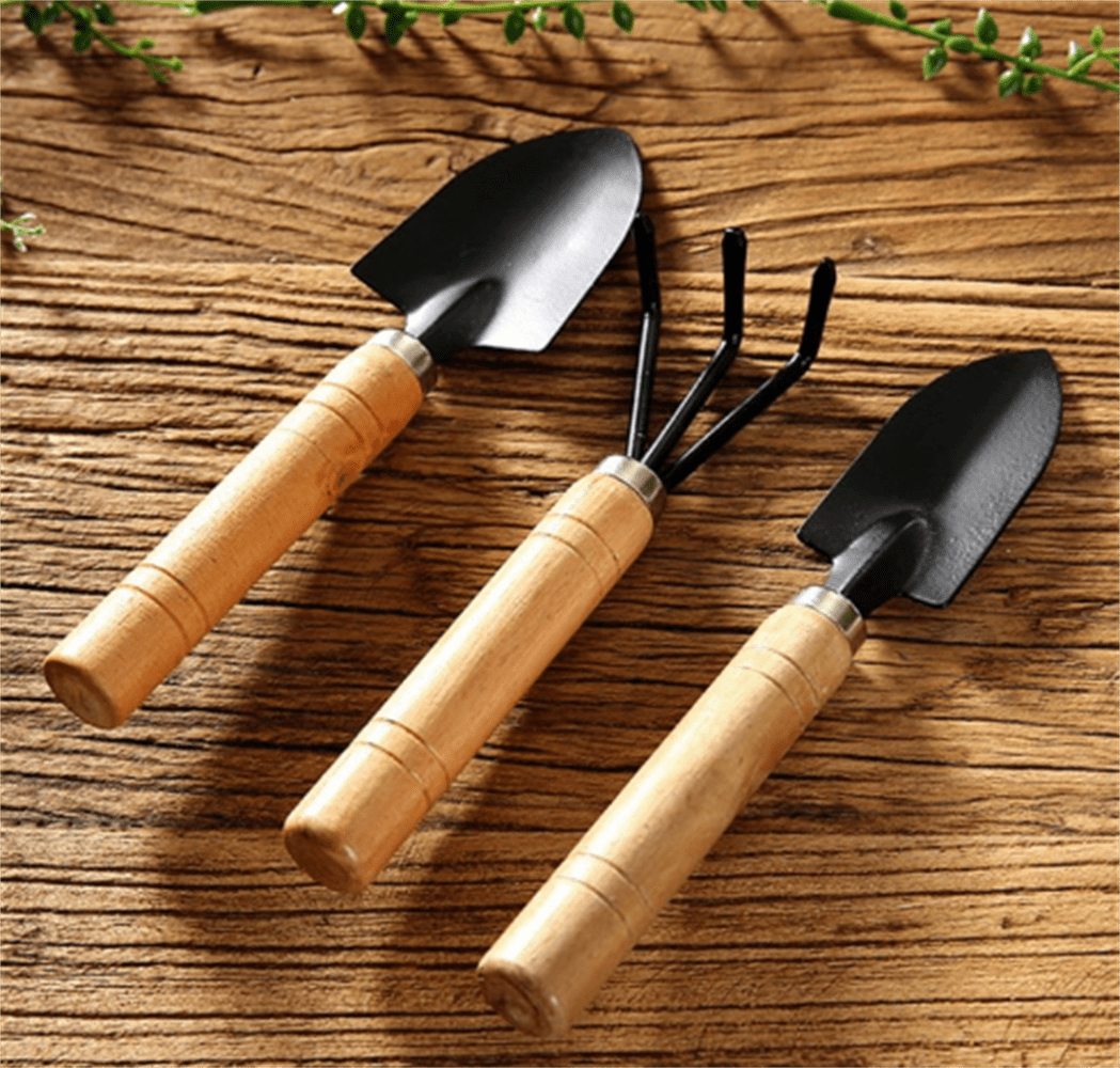 Set of 3 Pcs Mini Garden Hand Tools Indoor Miniature Planting Gardening ...
