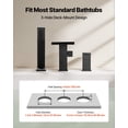 CAFORKP 3-Hole Waterfall Roman Tub Faucet Set with Hand Shower ...