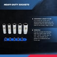 02500A 3/8" Drive Spark Plug Socket Set, 5 count, And Metric, Rubber ...