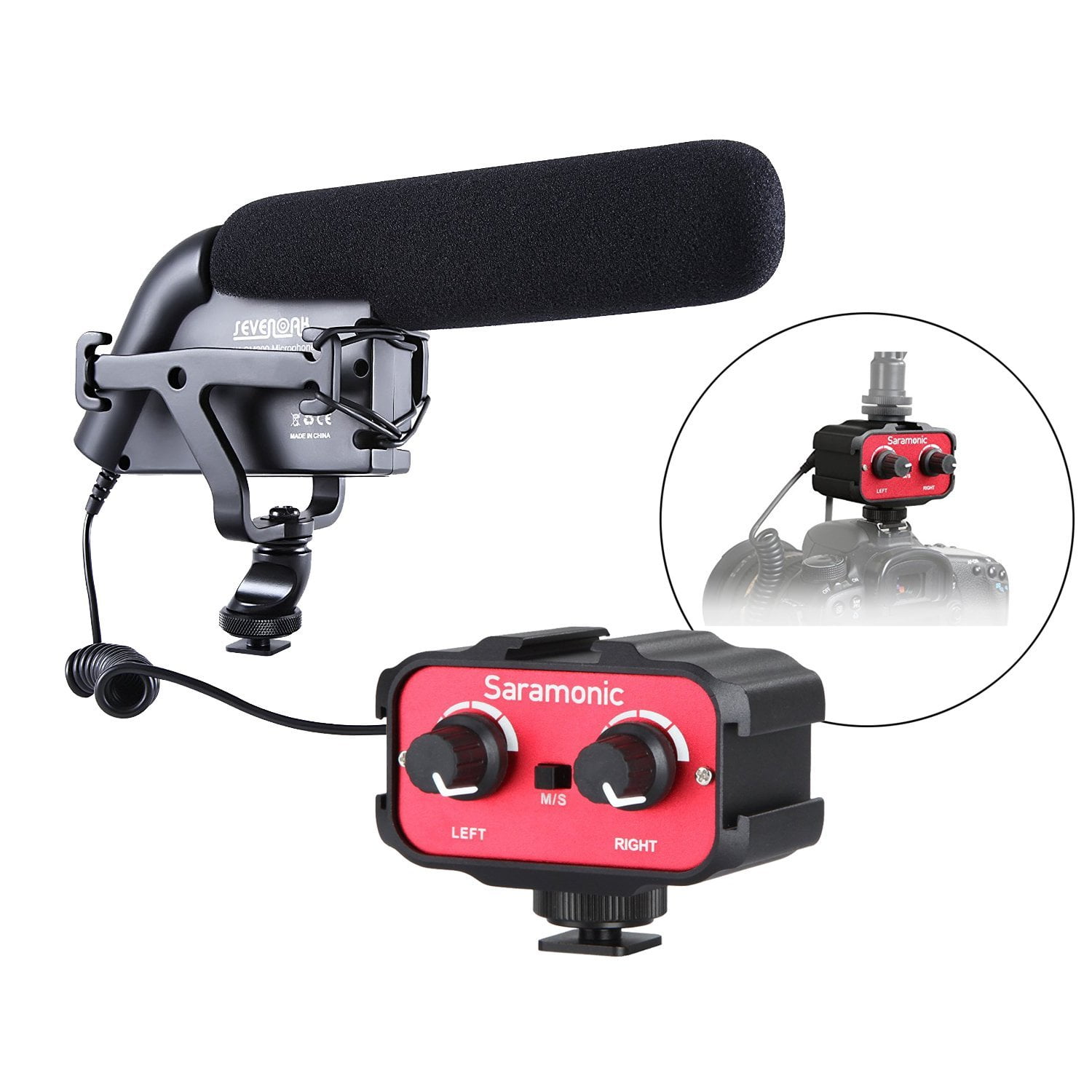 Sevenoak DSLR Video Audio Kit w/ Shotgun Condensor Microphone & 2 ...