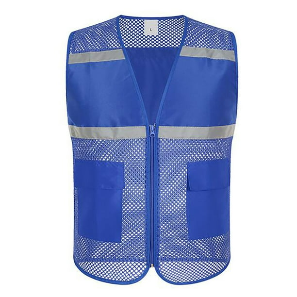 Toptie Mesh Safety Vest Zipper Team Volunteer Uniform Vest, Reflective ...