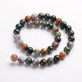 1 Strand Round Natural Indian Agate Gemstone Bead Strands 10mm Hole ...