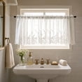 56"X24"Boho Lace Window Curtain Valance Embroidered Solid Color ...