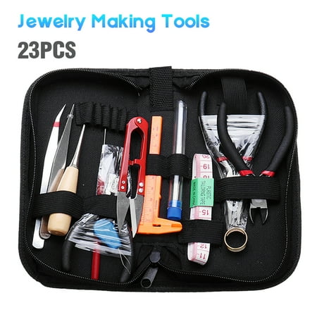 23Pcs DIY Jewelry Making Tools Repair Kit Jewelry Pliers Beading Wire ...