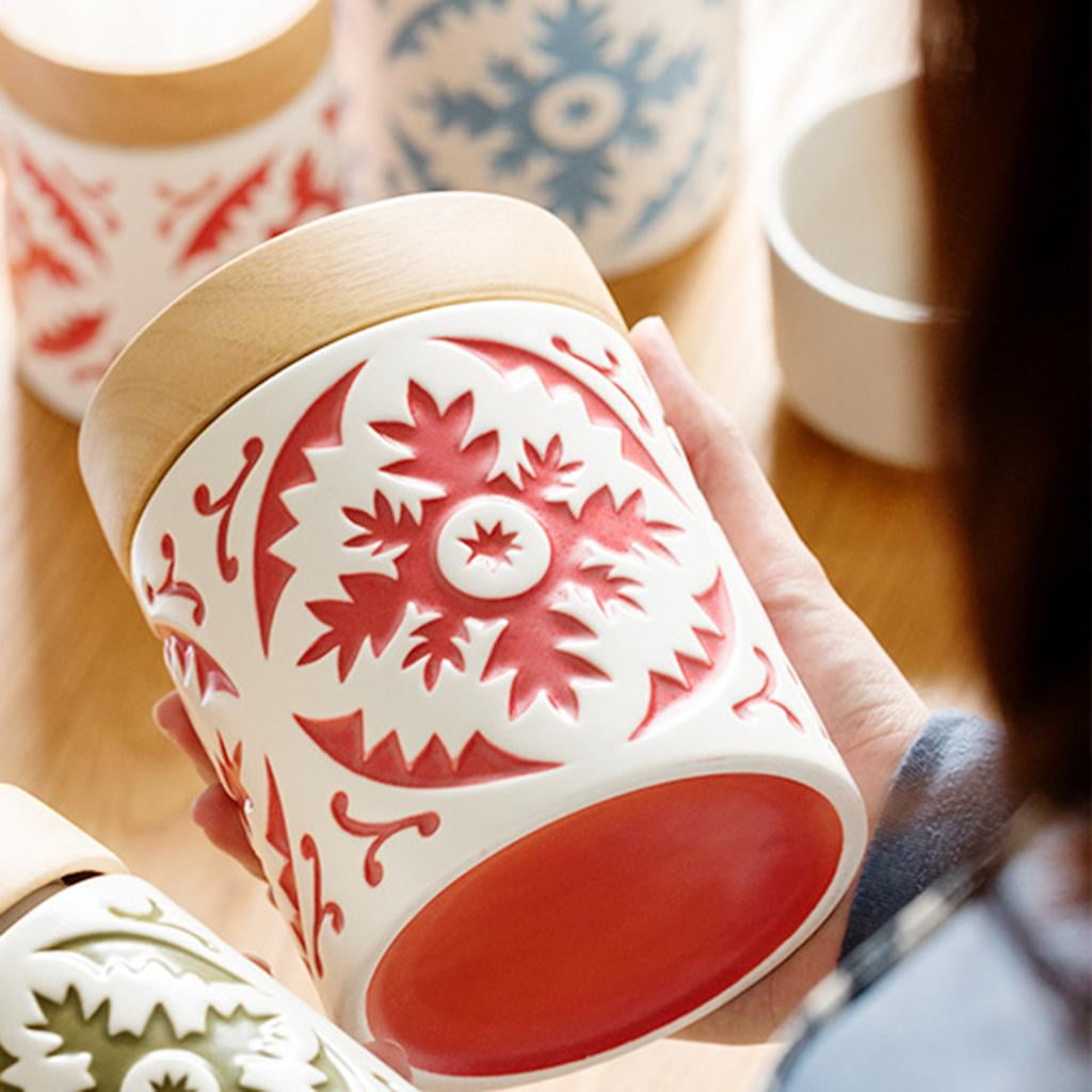 Botes de cocina con tapas de bambú, bote de cerámica , , azúcar, té ...