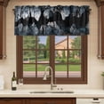 Abstract Crack 2 Panels Kitchen Valance, Black Gray Cracked Earth ...